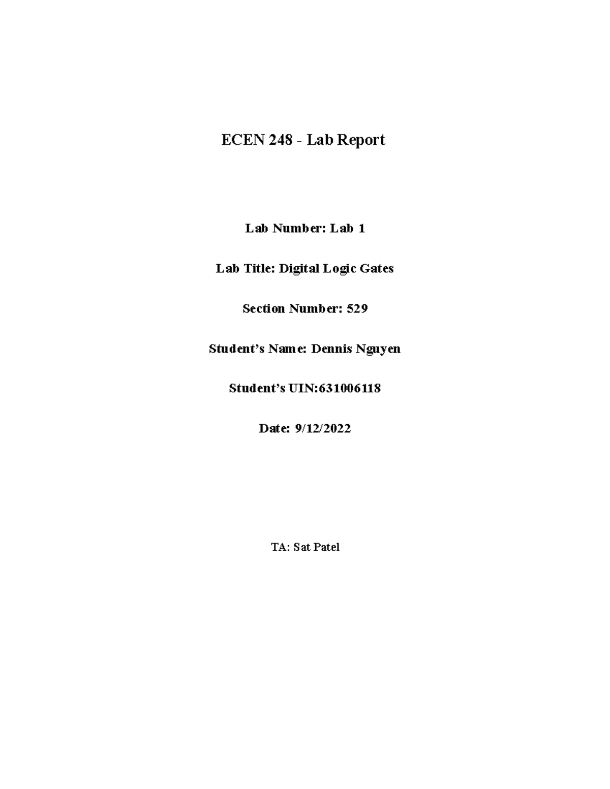 Lab Report Template - ben - ECEN 248 - Lab Report Lab Number: Lab 1 Lab ...