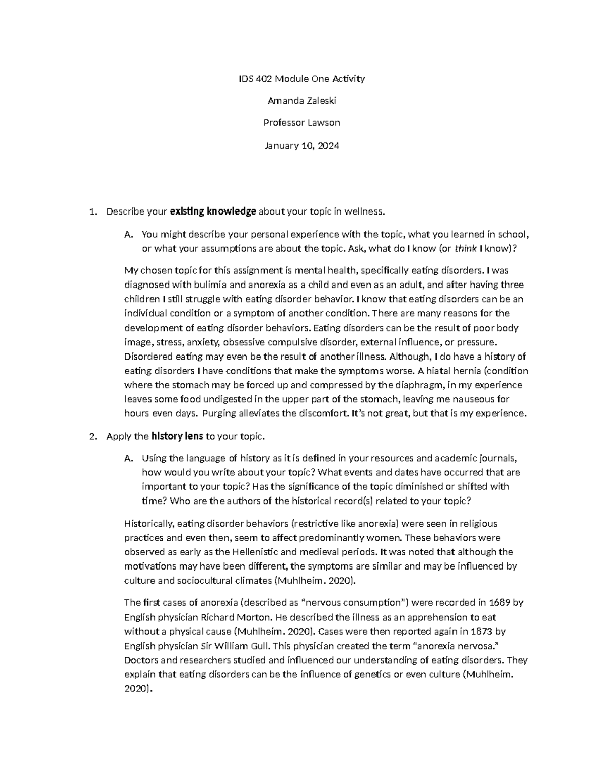 IDS 402 Module One Activity - IDS 402 Module One Activity Amanda ...