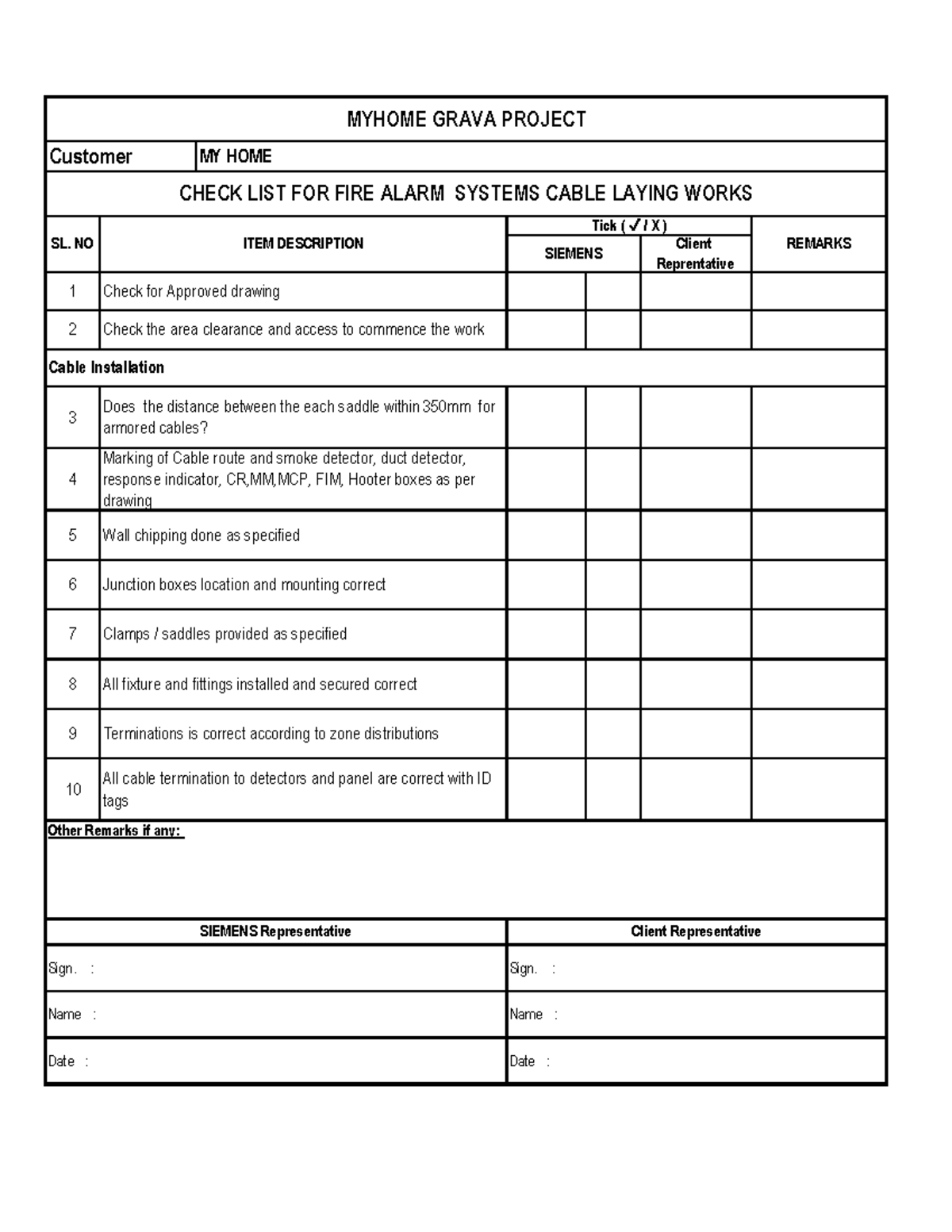 FAS Check list - 6 Junction boxes location and mounting correct 4 ...