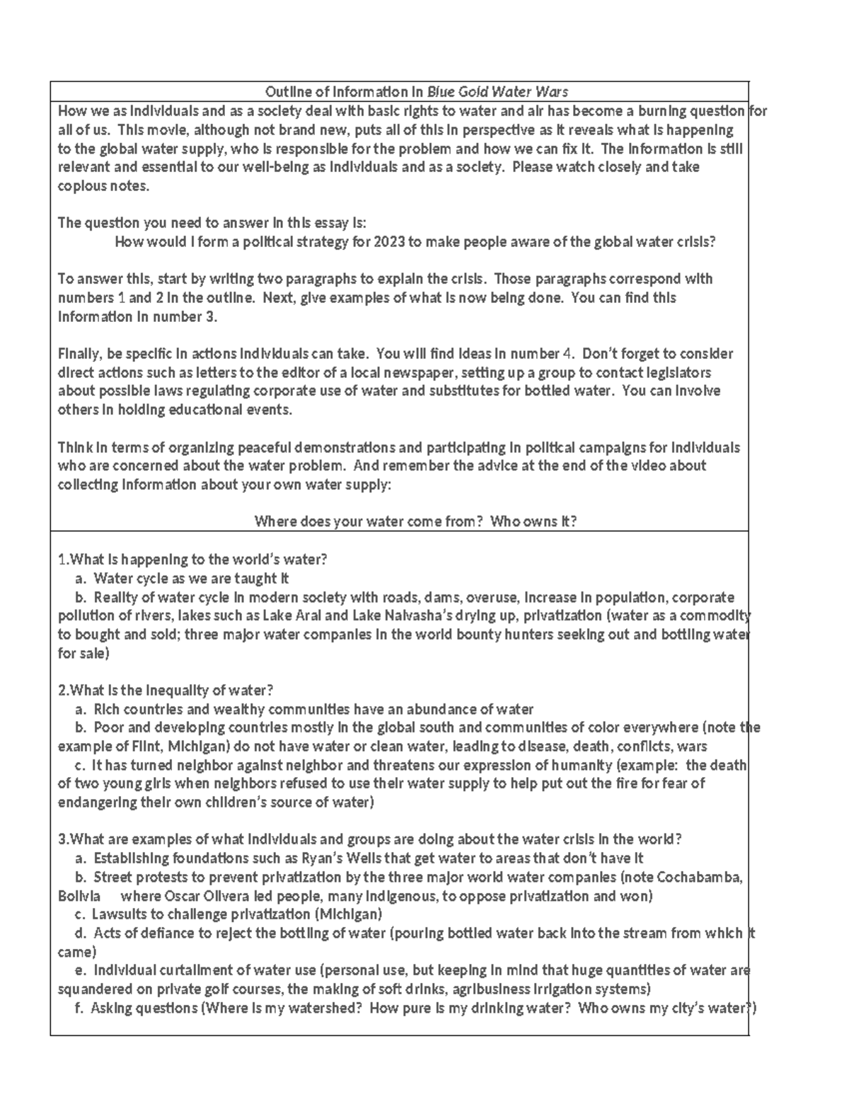 American Government Essay Outlines - Outline of Information in Blue ...