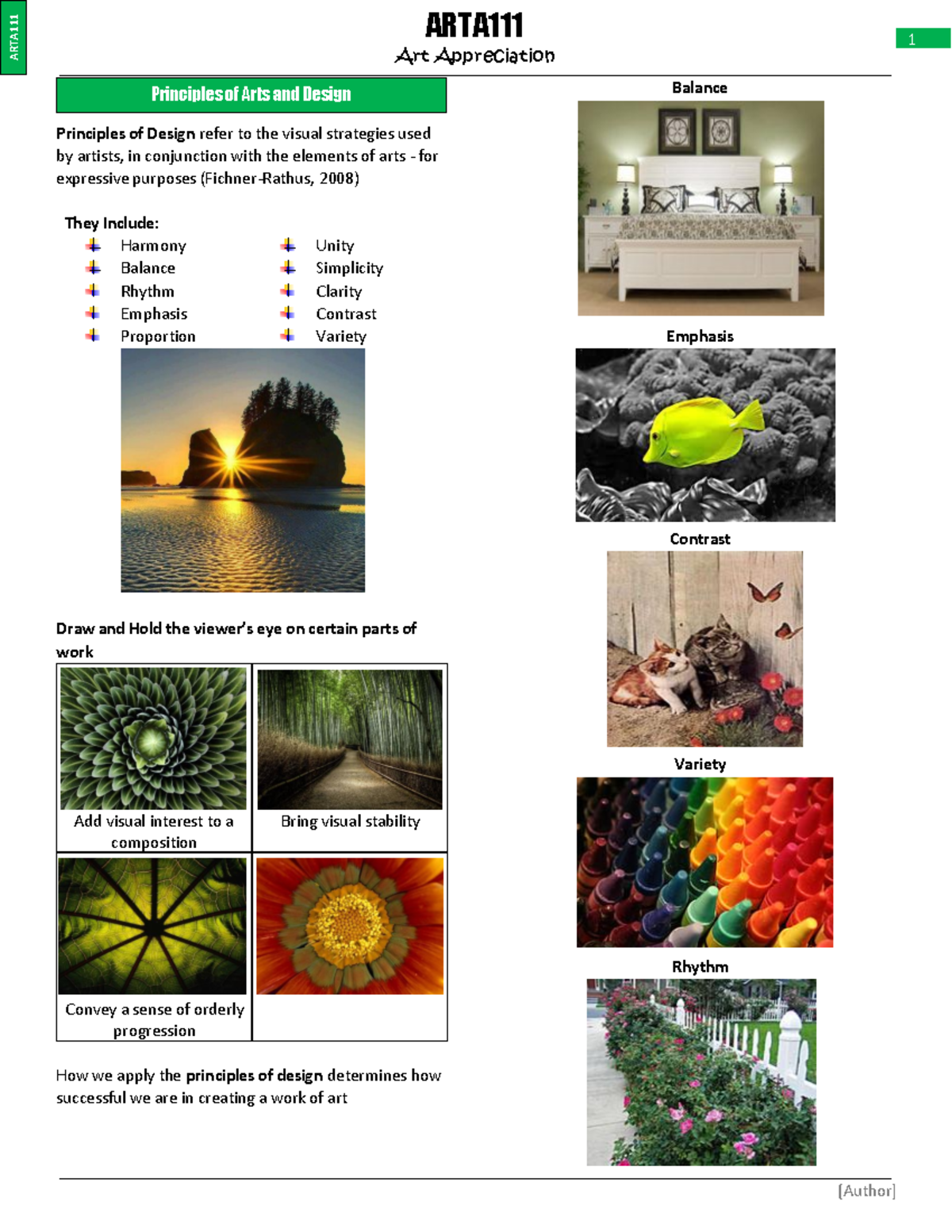 ARTA Unit 7 - ARTA 7th week Lesson - - Studocu