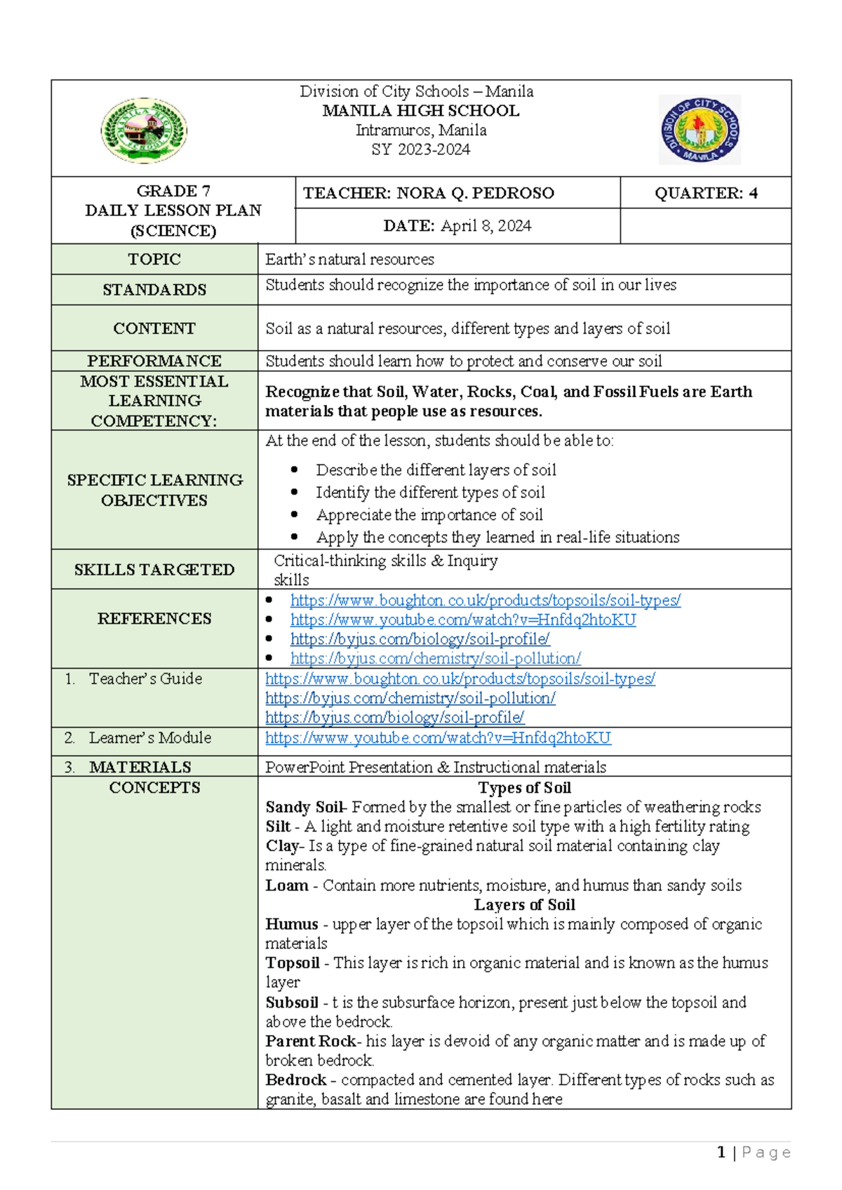G7 Science Q4-Soil - natural resources - Division of City Schools ...