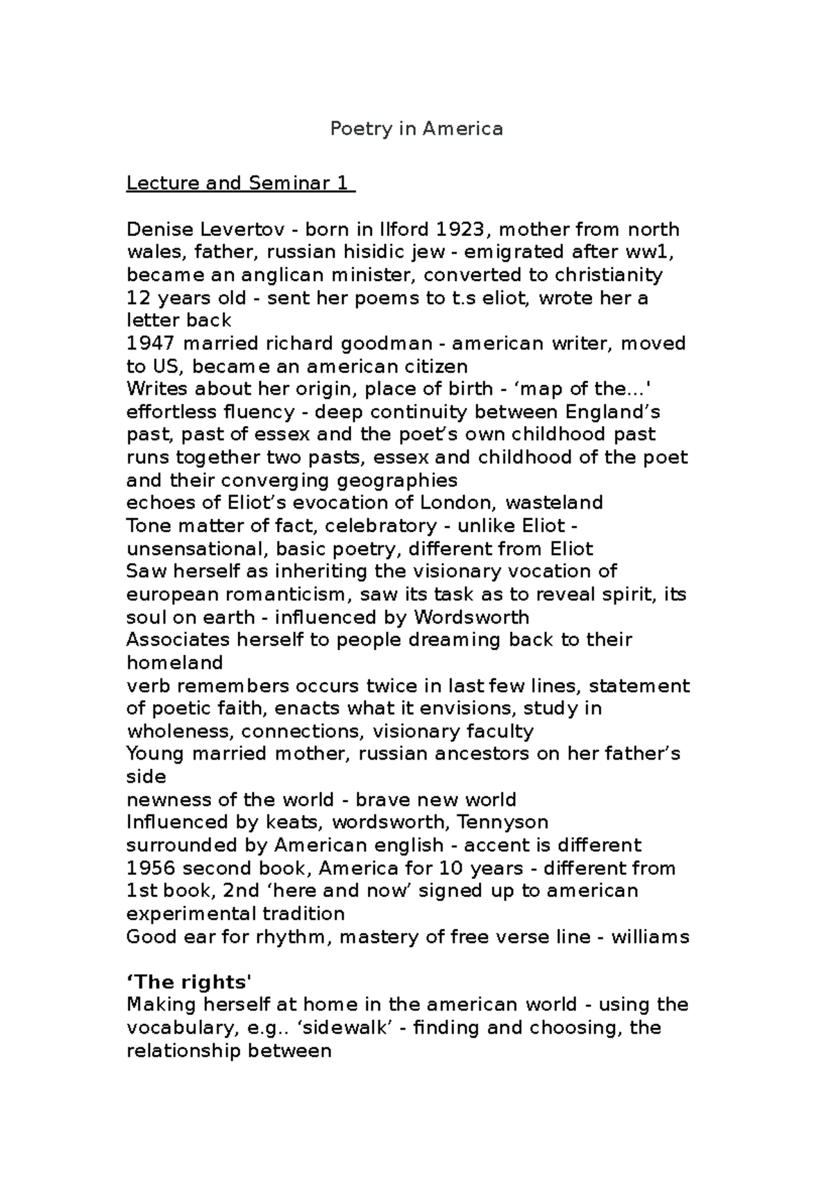 Studocu Poetry In America - Lecture notes, lectures 1 - 9 - Poetry in ...