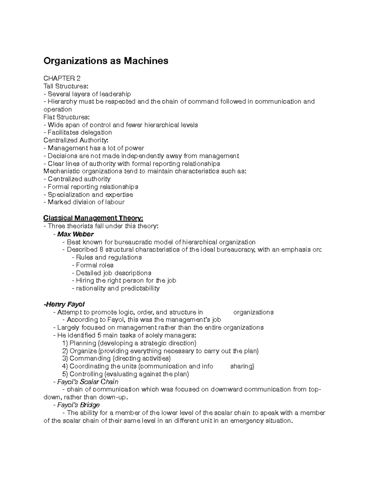 Lecture notes, Organizations as Machines - Organizations as Machines ...