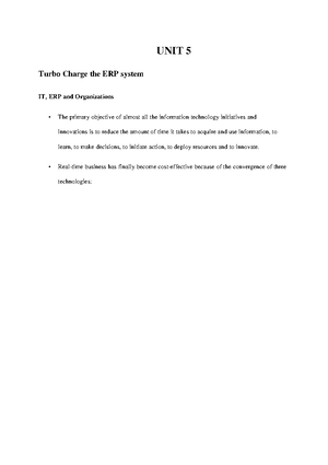 Module 1(ERP) - Erp - UNIT 1 FUNDAMENTALS ERP – Enterprise – Benefits of ERP – ERP and related ...