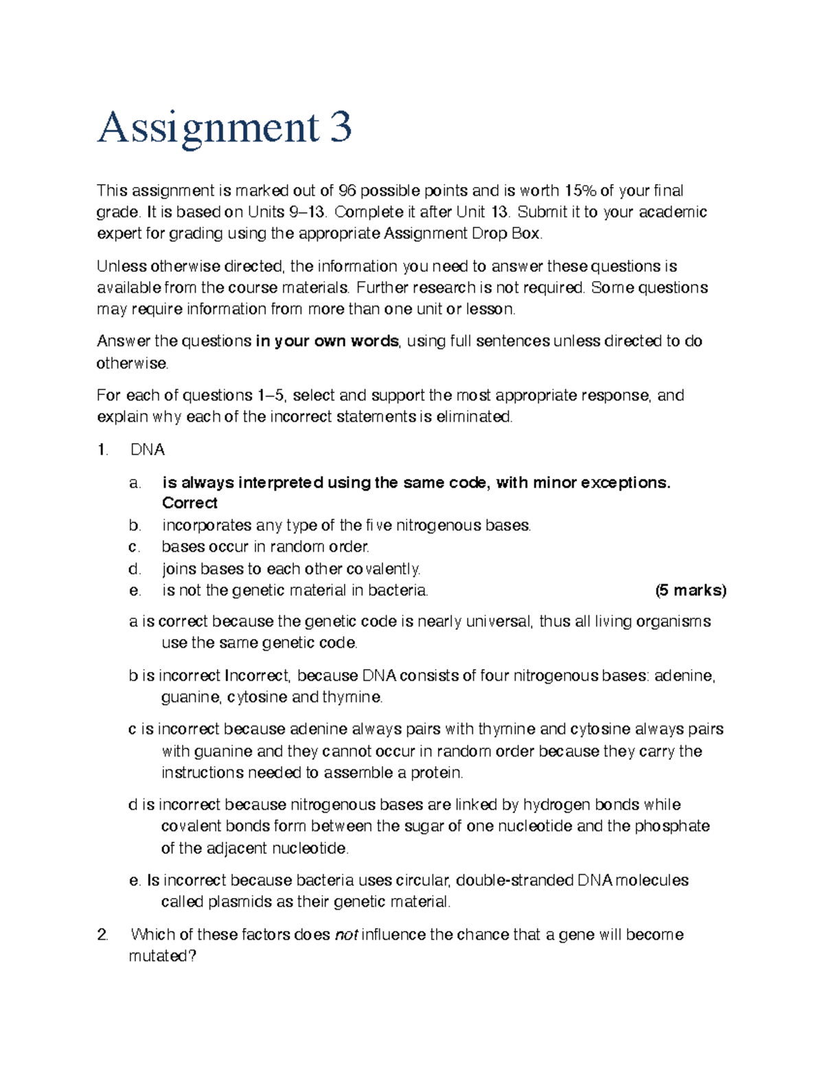 Assignment 3 It Is Based On Units 913 Complete It After Unit 13 Submit It To Your Academic 6538