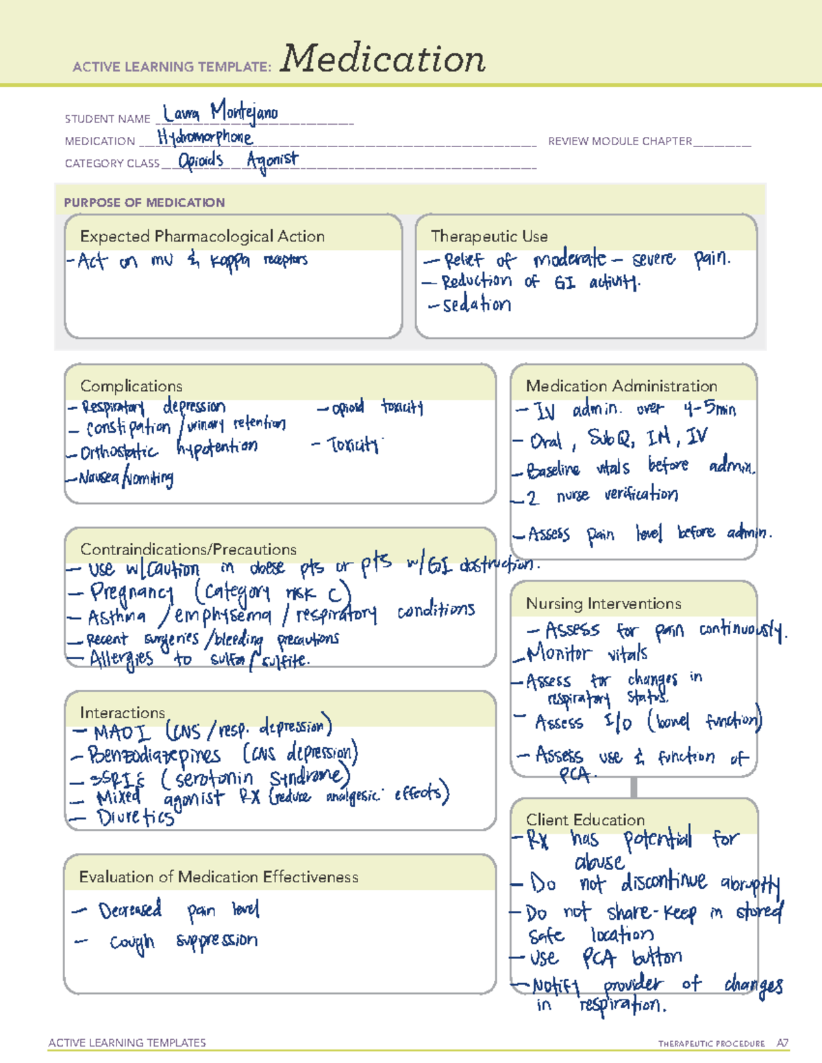Hydromorphone - Med temp - ACTIVE LEARNING TEMPLATES THERAPEUTIC ...
