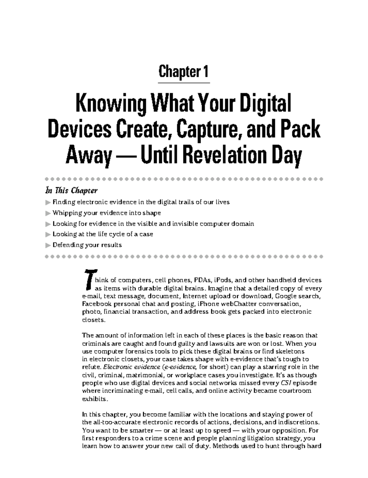 Computer Forensics Chapter 1 - Chapter 1 Knowing What Your Digital ...