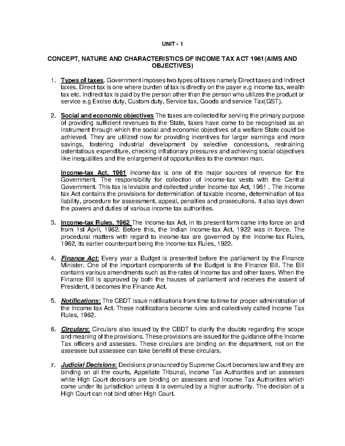 UNIT 1 - Lecture notes 1 - UNIT - 1 CONCEPT, NATURE AND CHARACTERISTICS ...