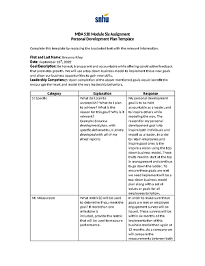 MBA 530 GROW Model Template - MBA 530 GROW Model Template Replace the ...