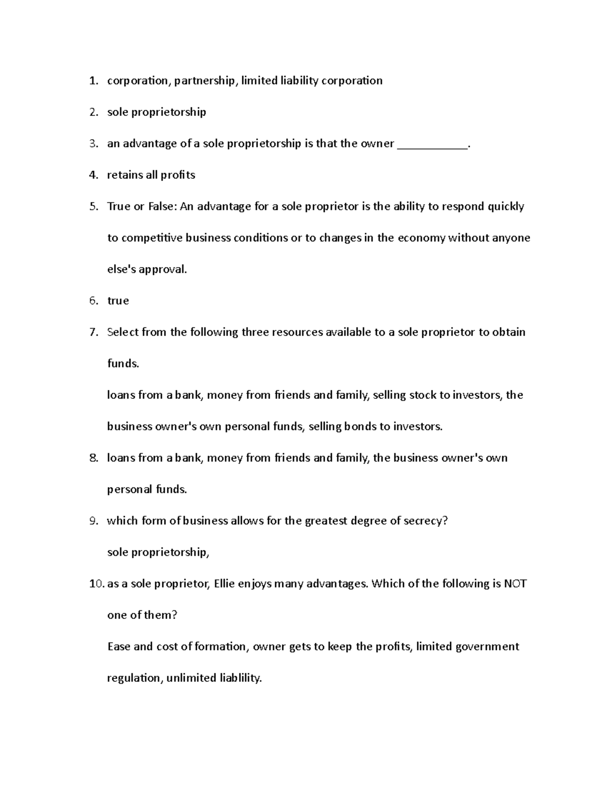 Bbus7 - *ALL are weekly quizzes. Each week we had 2-3 quizzes after ...