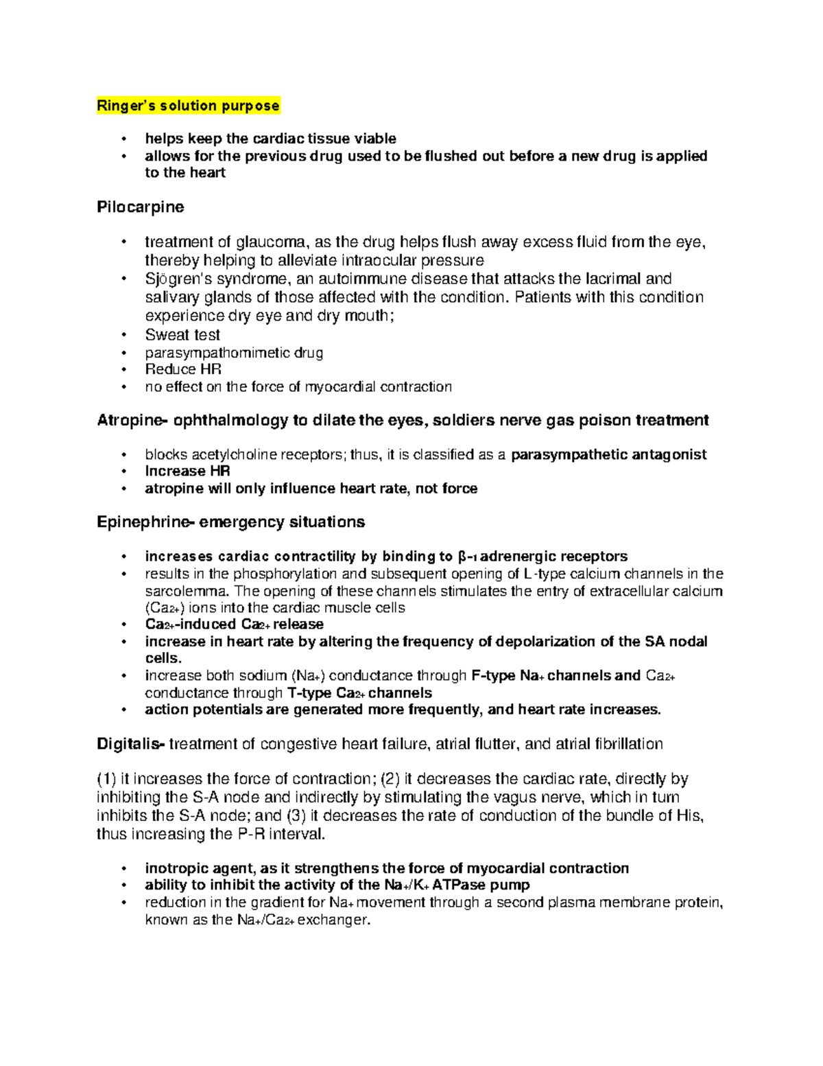 Ringers Solution Purpose Lect Note Ringers Solution Purpose Helps Keep The Cardiac Tissue