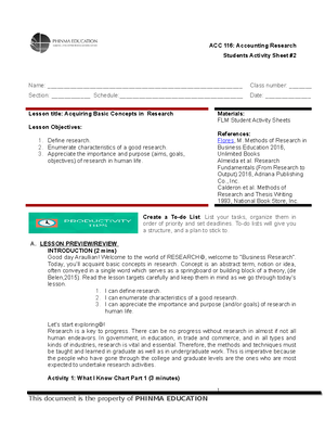 SAS#9-ACC 116 - Students Activity Sheet Name: - Studocu