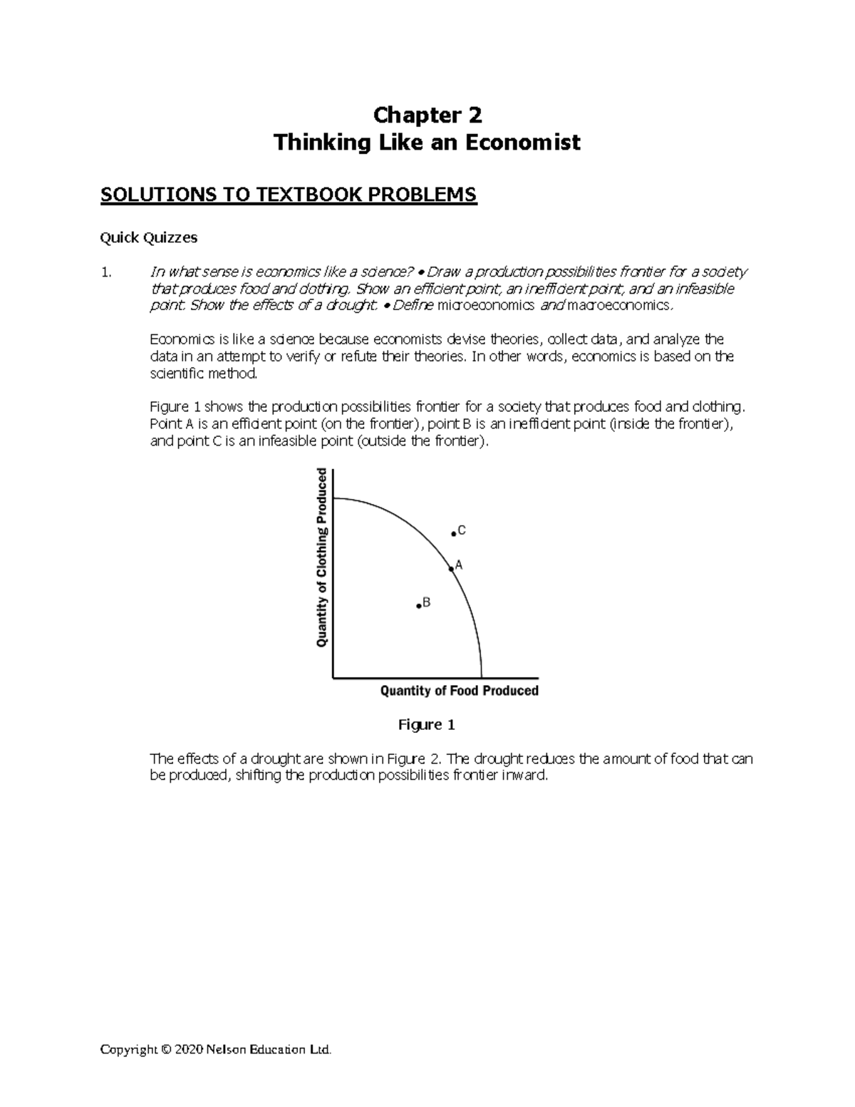 ECON247v11 Chp02 Solutions - Chapter 2 Thinking Like an Economist ...