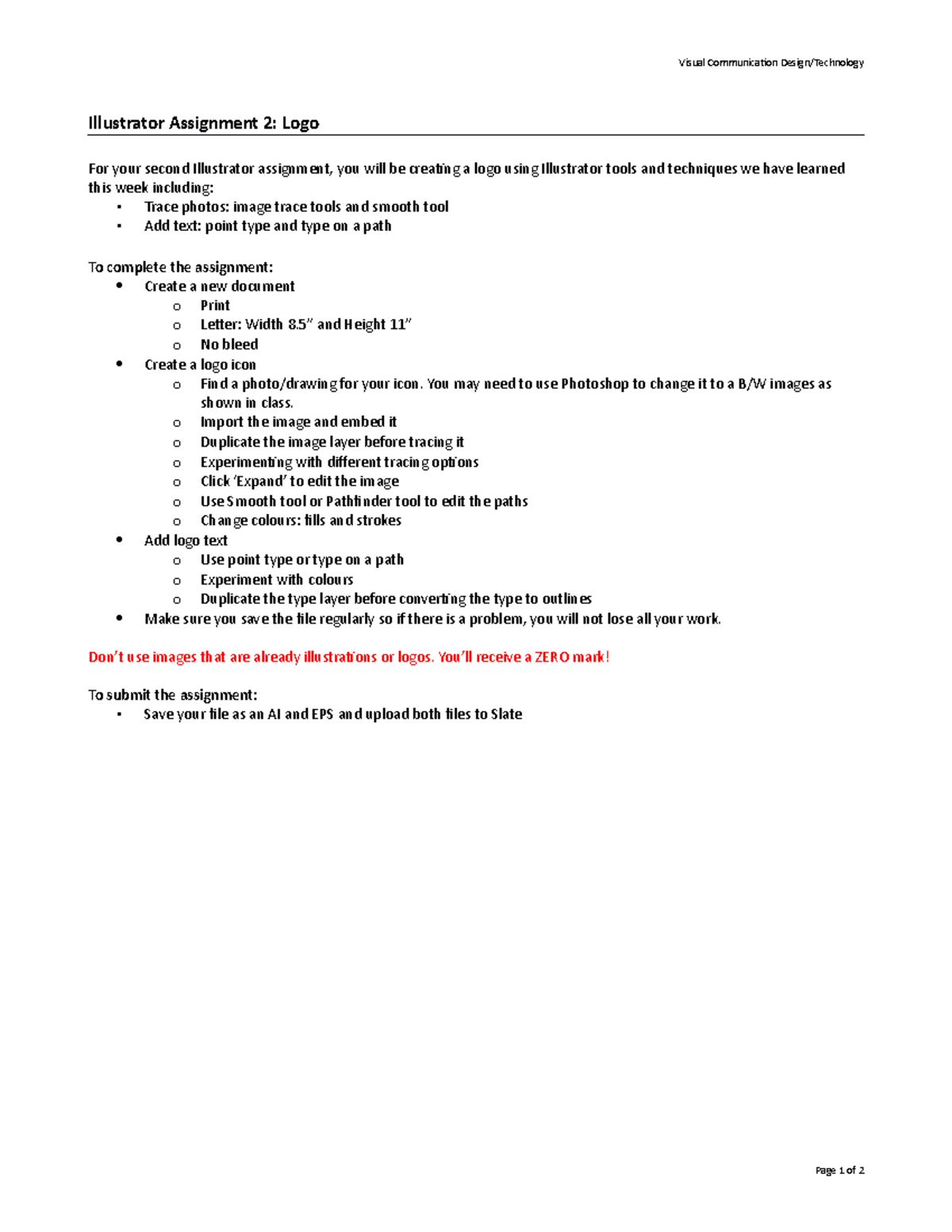 AI Logo Brief and Rubric - Visual Communication Design/Technology ...