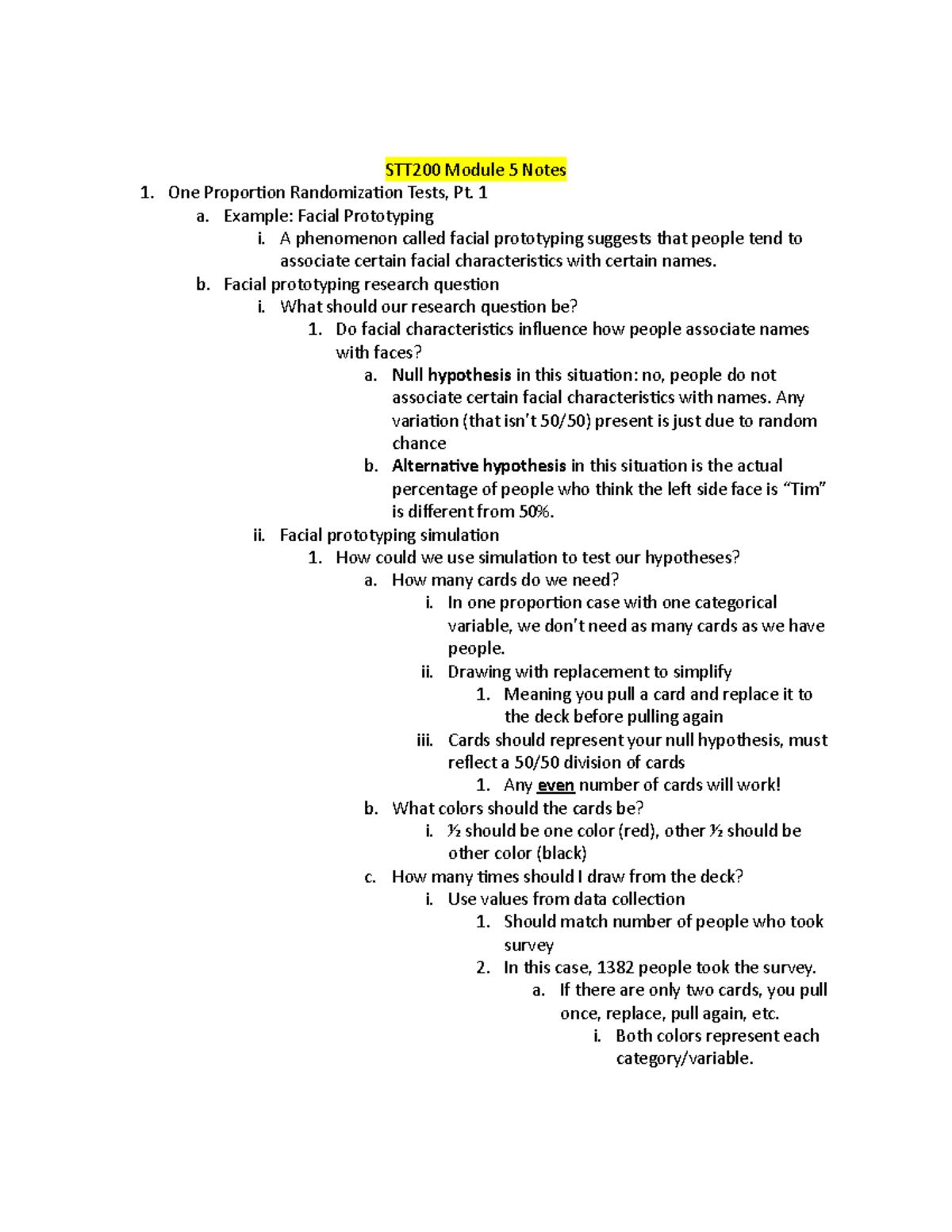 Stt200 Module 5 Notes Stt200 Module 5 Notes One Proportion