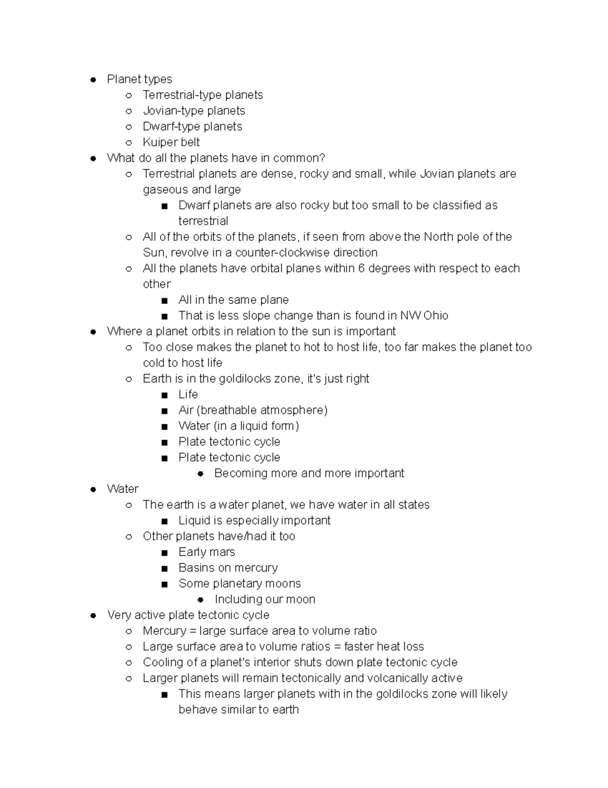 12 3 18 Our Solar System - Lecture notes 28 - Planet types Terrestrial ...