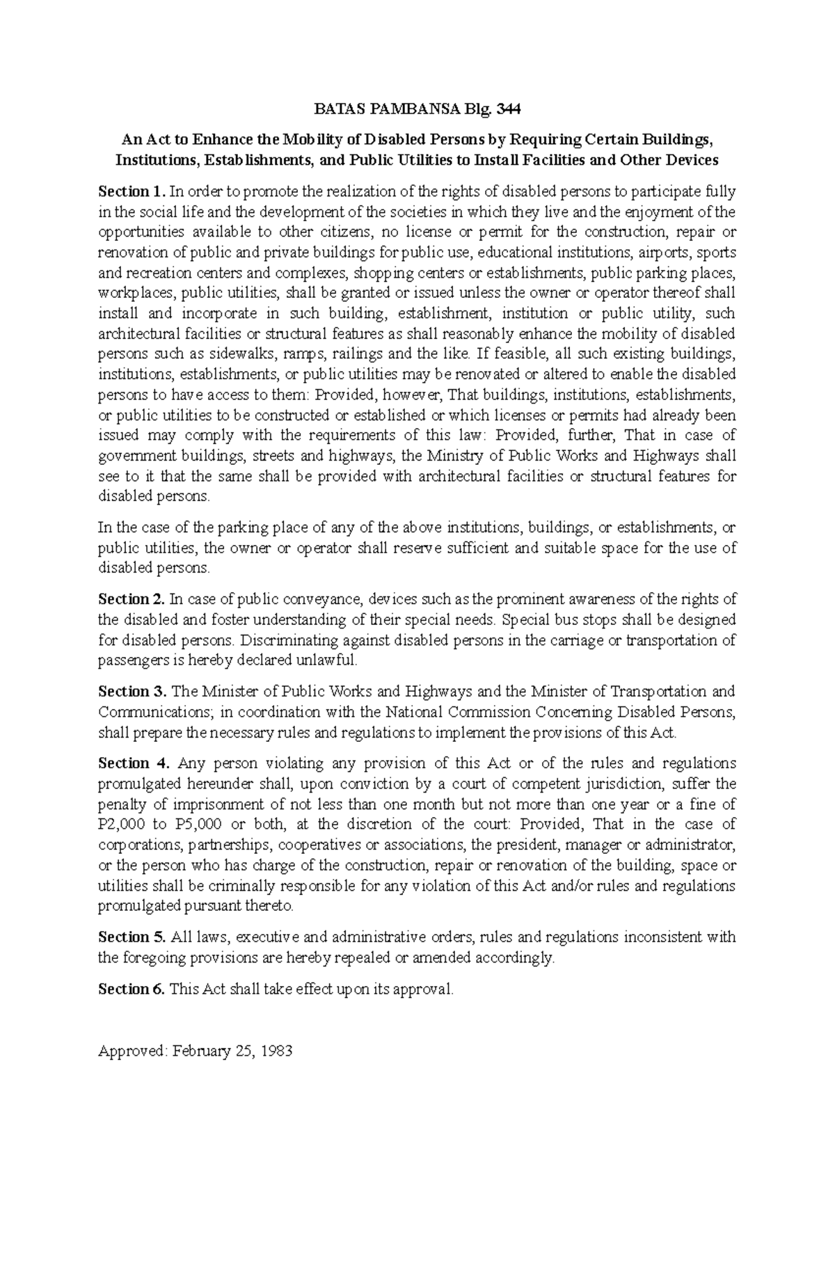 Batas Pambansa Blg 344 - BATAS PAMBANSA Blg. 344 An Act to Enhance the ...