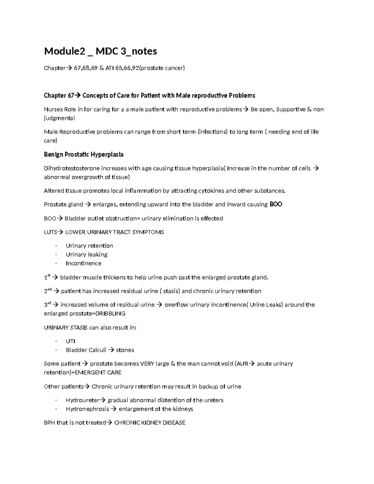 Module 2 MDC3 notes - Module2 _ MDC 3_notes Chapter 67,68,69 & ATI 65 ...