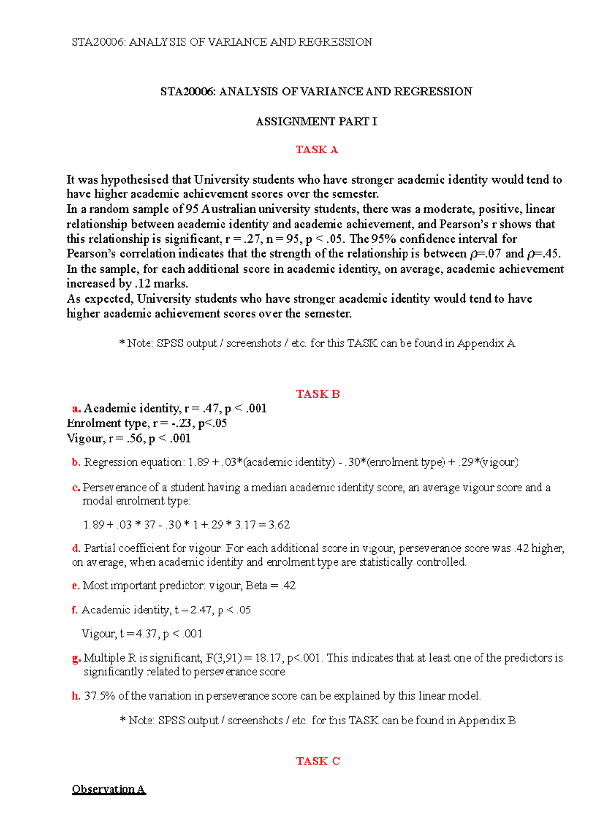 Answer Sheet Assignment 1 STA20006 ANALYSIS OF VARIANCE AND answer-sheet-assignment-1-sta20006-analysis-of-variance-and