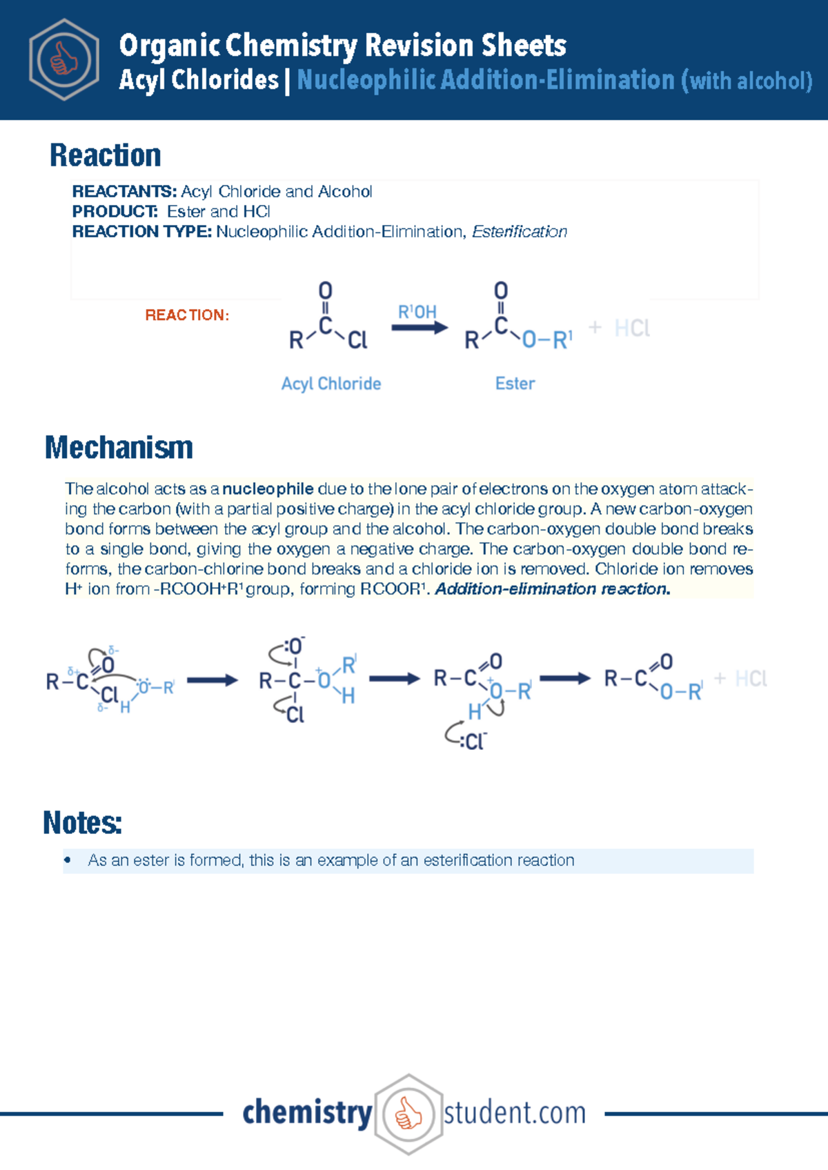 AQAMechanisms - a levels - Acyl Chlorides | Nucleophilic Addition ...