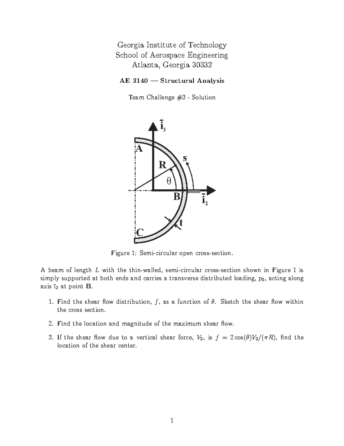 TC3 solution (web) - Semi-circular open cross-section - Georgia ...
