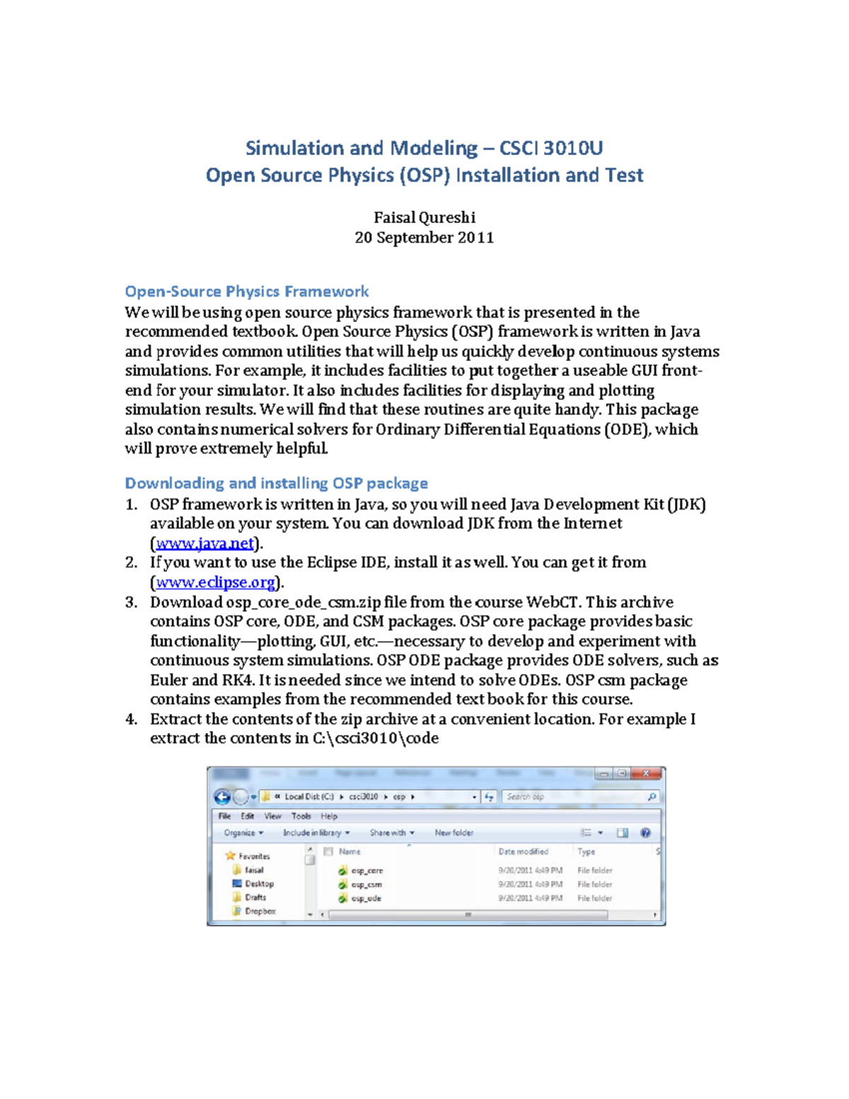 Tutorial work Open source phyisics (osp) installation and test - Open ...