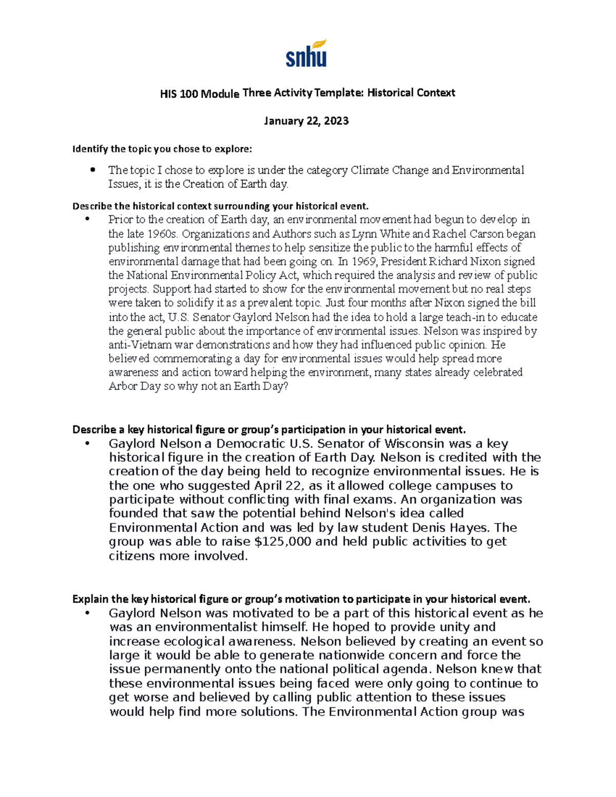 HIS100 Module 3-1 - HIS100 - SNHU - Studocu