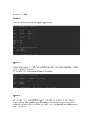 Parcial 2 – Algoritmia y Programación - Parcial 2 – Algoritmia y Programación Docente: Daniela ...