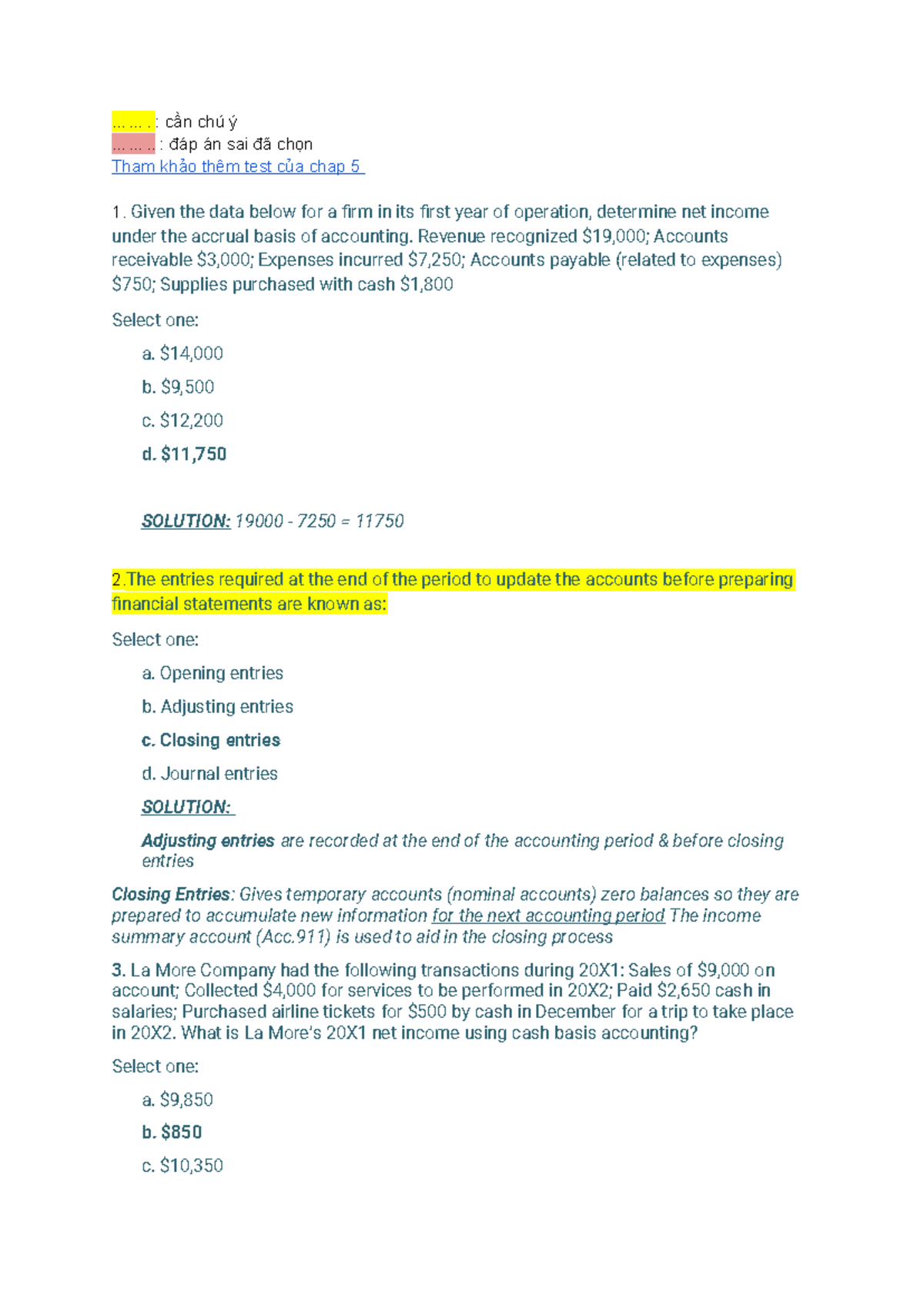 QUIZ CHAP 4&5 - bài kiểm tra tiếng anh môn nhập môn kế toán chương 4,5 ...