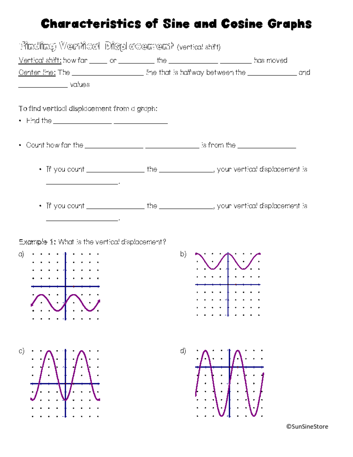2 Characteristics of graphs Sine and Cosine Notes blank ...