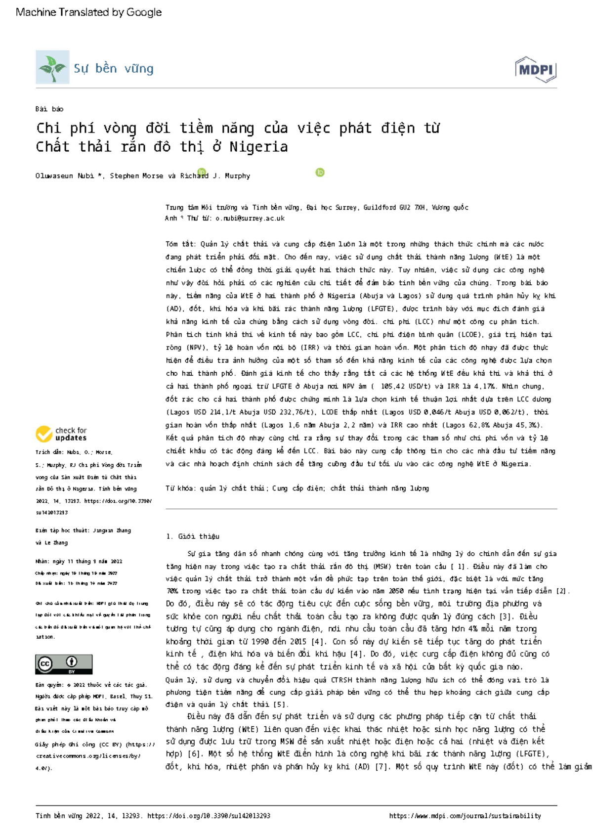 Sustainability 14 13293 v2 1 - Trung tâm Môi trường và Tính bền vững ...