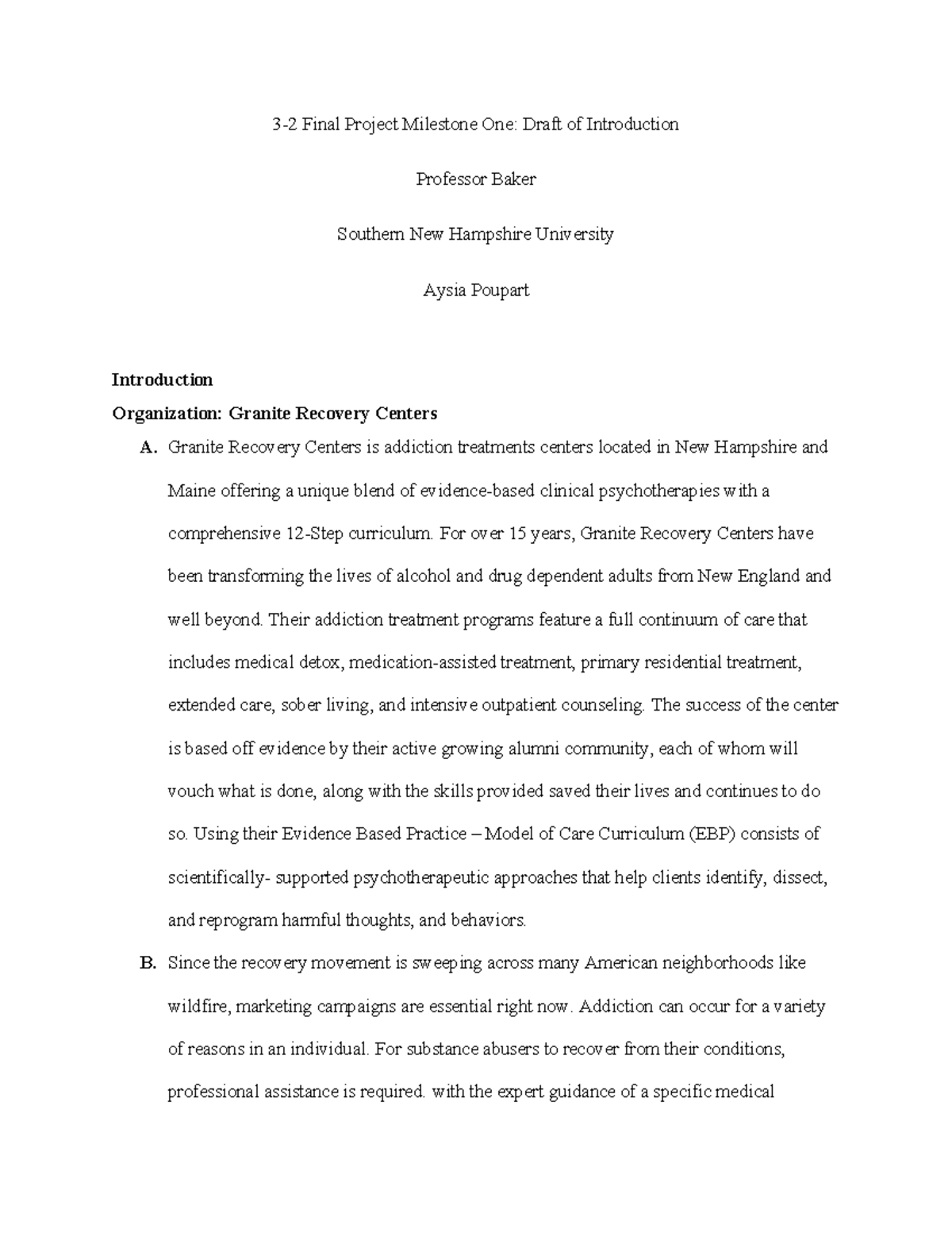 Hcm 325 introduction - intro - 3-2 Final Project Milestone One: Draft ...