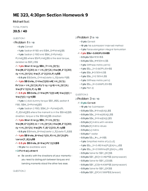 ME 323 Hw 7 - Deflection and bending moment - ME 323, 4:30pm Section ...