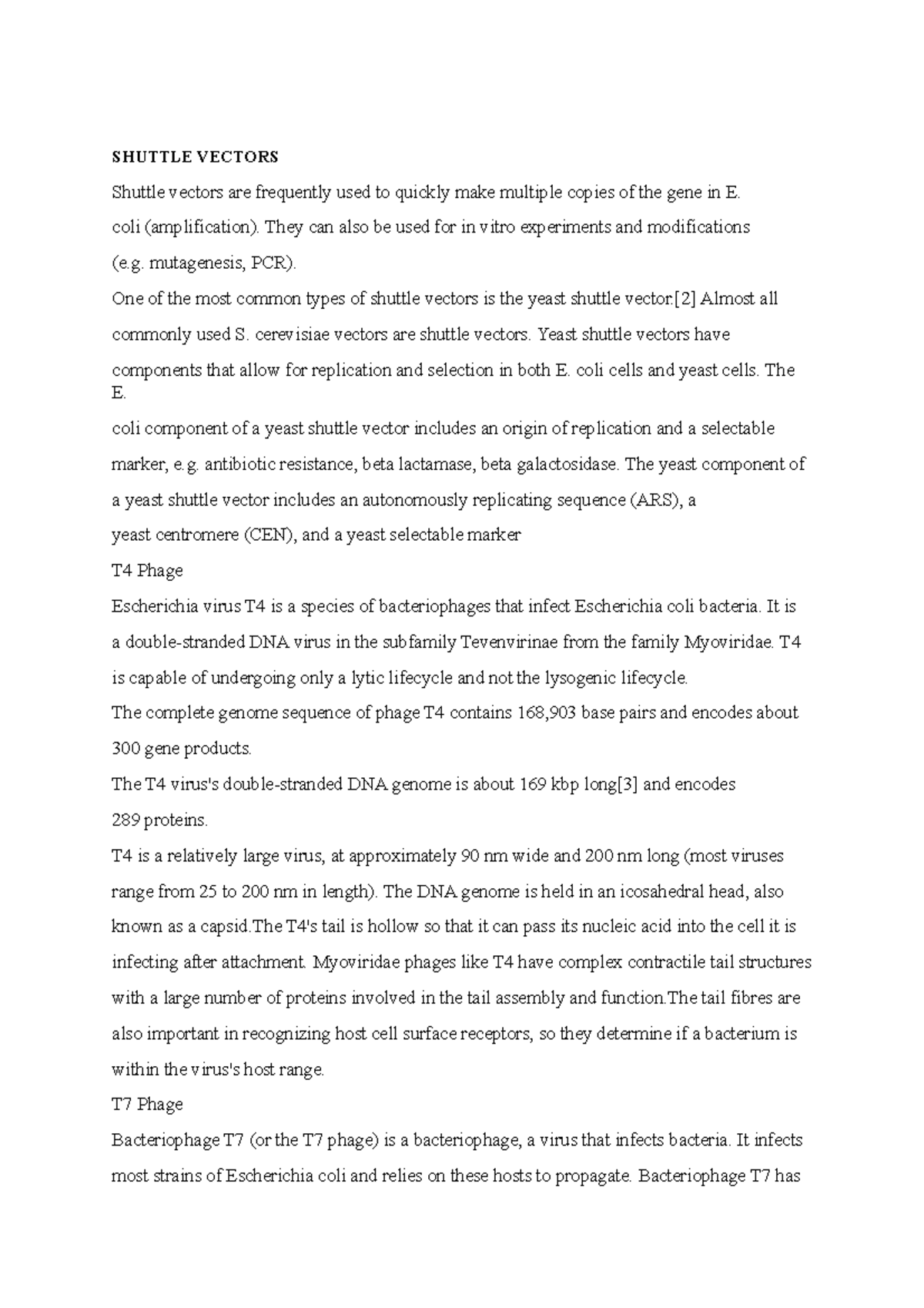 Shuttle Vectors - SHUTTLE VECTORS Shuttle vectors are frequently used ...