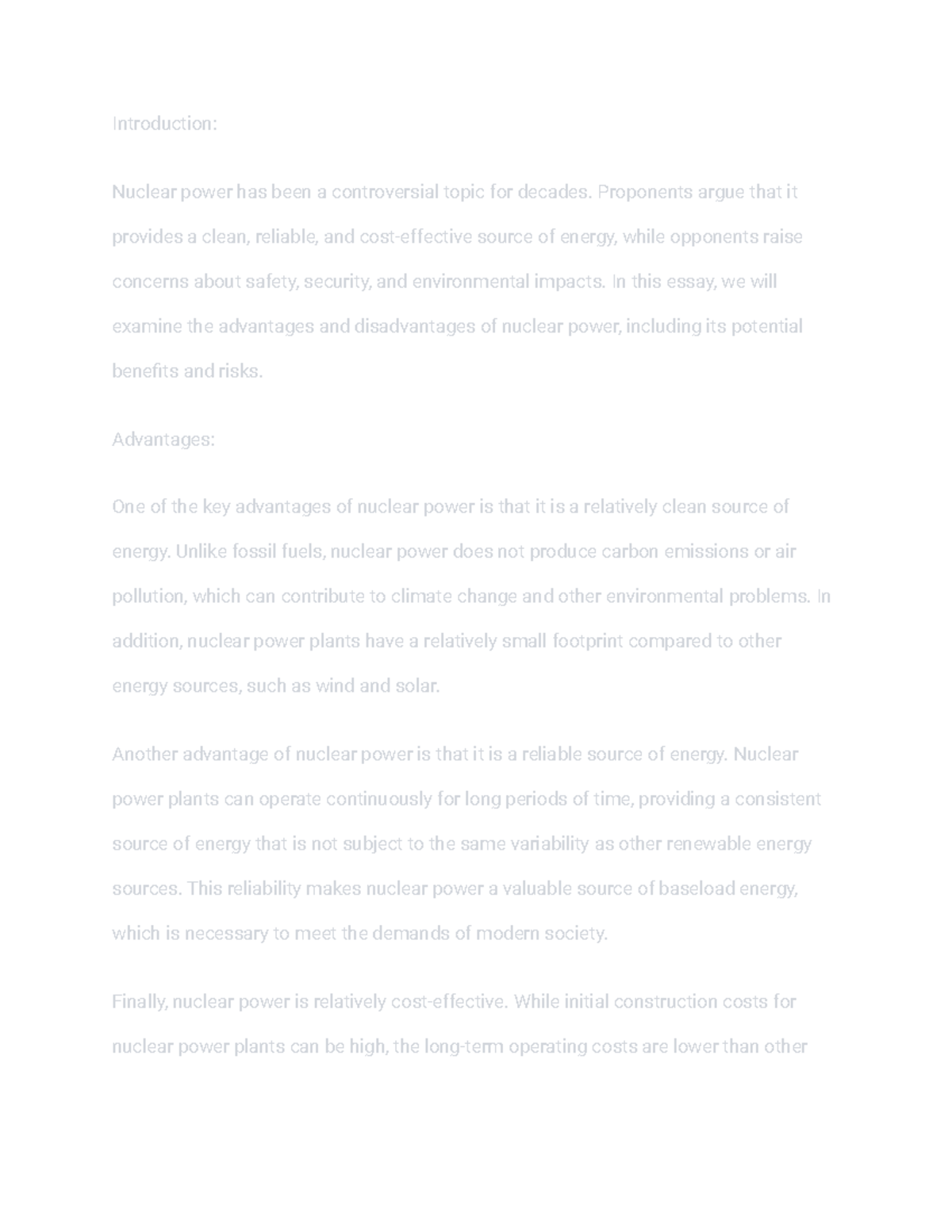 The Advantages and Disadvantages of Nuclear Power - Introduction ...