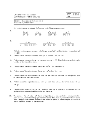 Ex8ans - Mathematics exercises - University of Aberdeen Department of ...