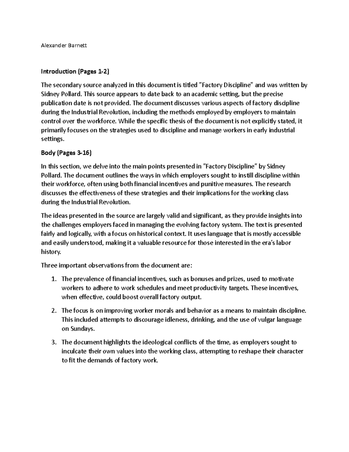 Alexander Barnett-Secondary Source Analysis Assignment #4 - Alexander ...