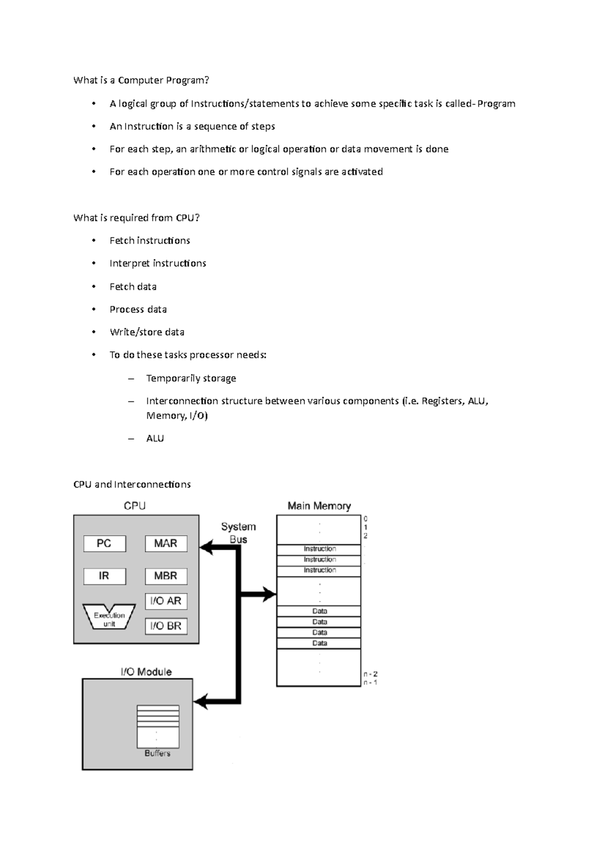 Computer Program - Registers, ALU,Memory, I/O) - ALU CPU and ...