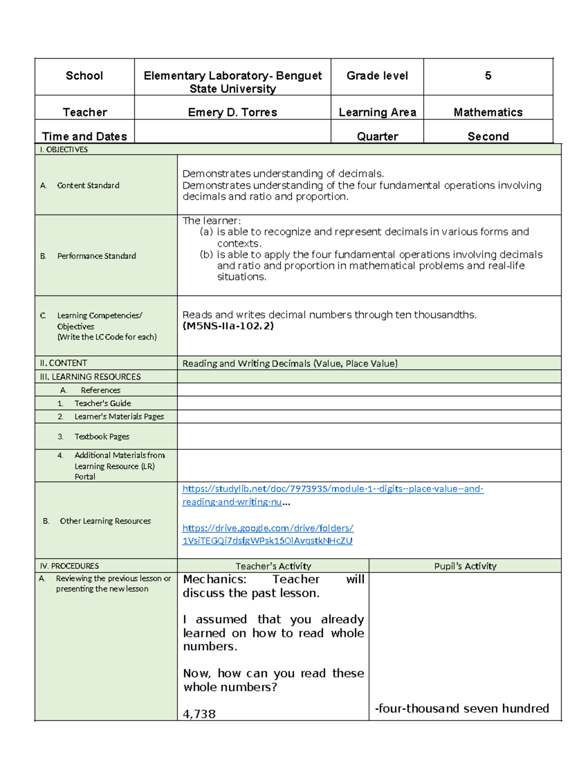 591887437-Detailed-Lesson-Plan-Math-5 - School Elementary Laboratory ...
