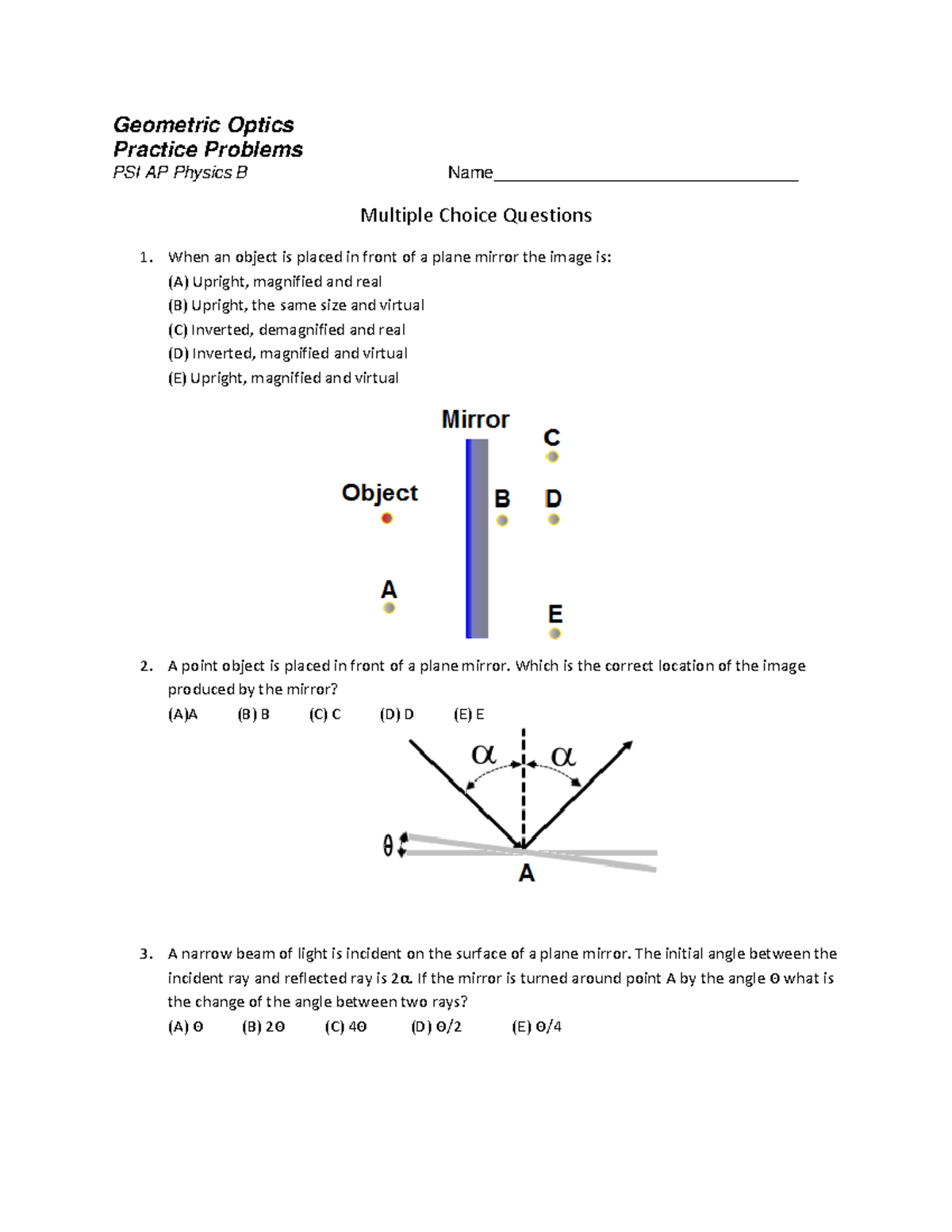 Optics packet - Questions and answers in introduction to nuclear ...