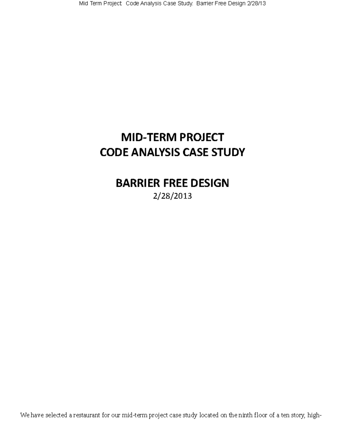 Barrier MID-TERM- PART 1 - Mid Term Project: Code Analysis Case Study ...