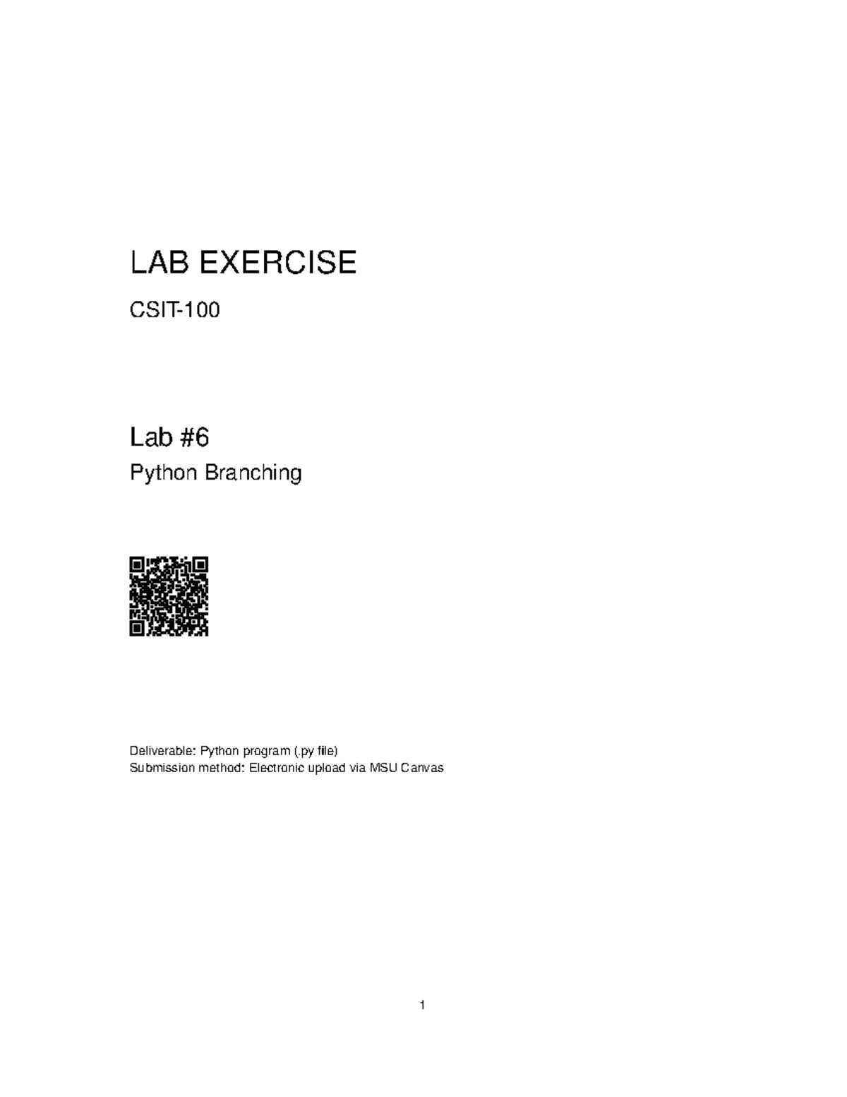 Lab-06 - Sixth Lab for the course - LAB EXERCISE CSIT- Lab Python ...