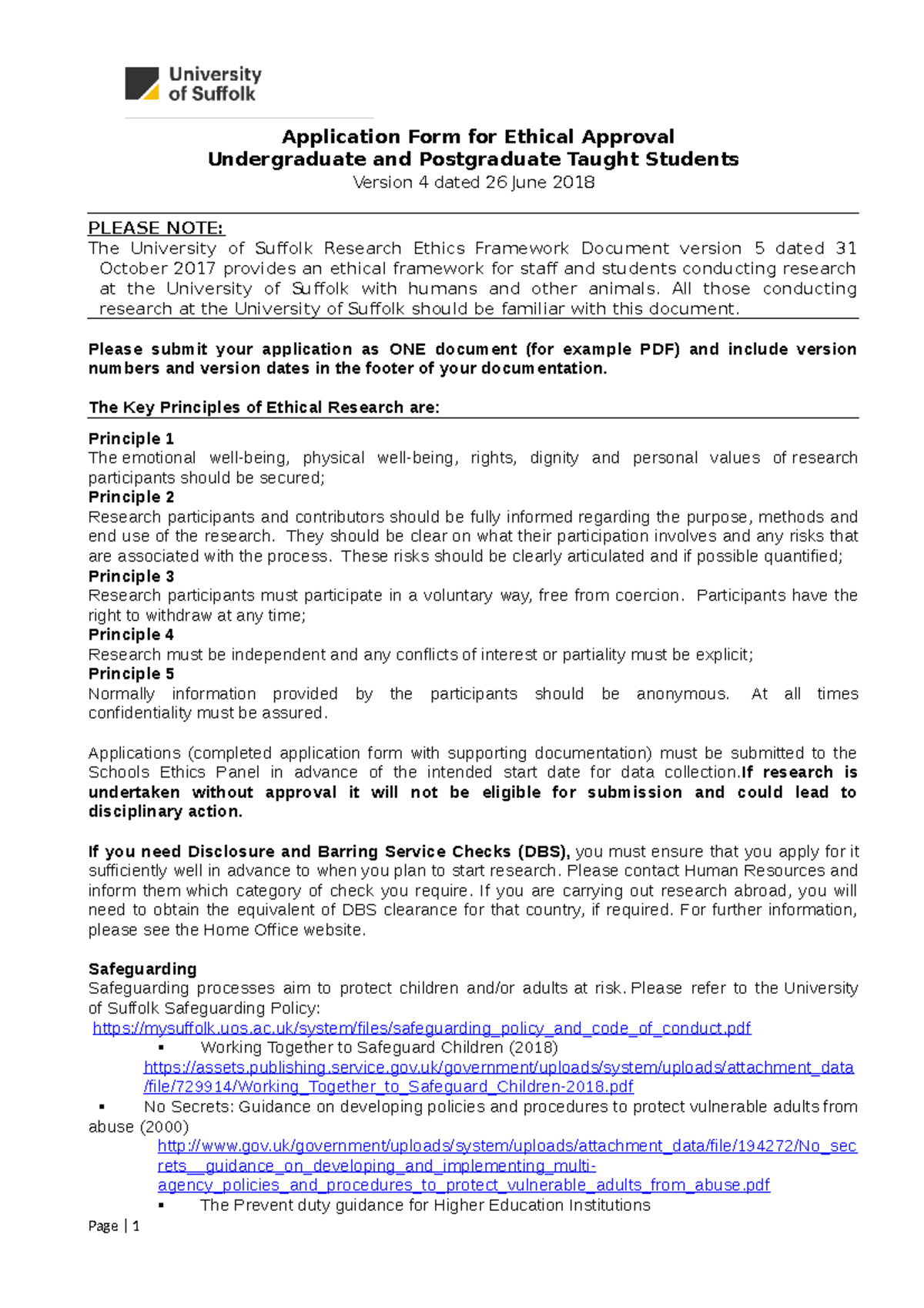 Application Form Research Ethics - Application Form for Ethical ...