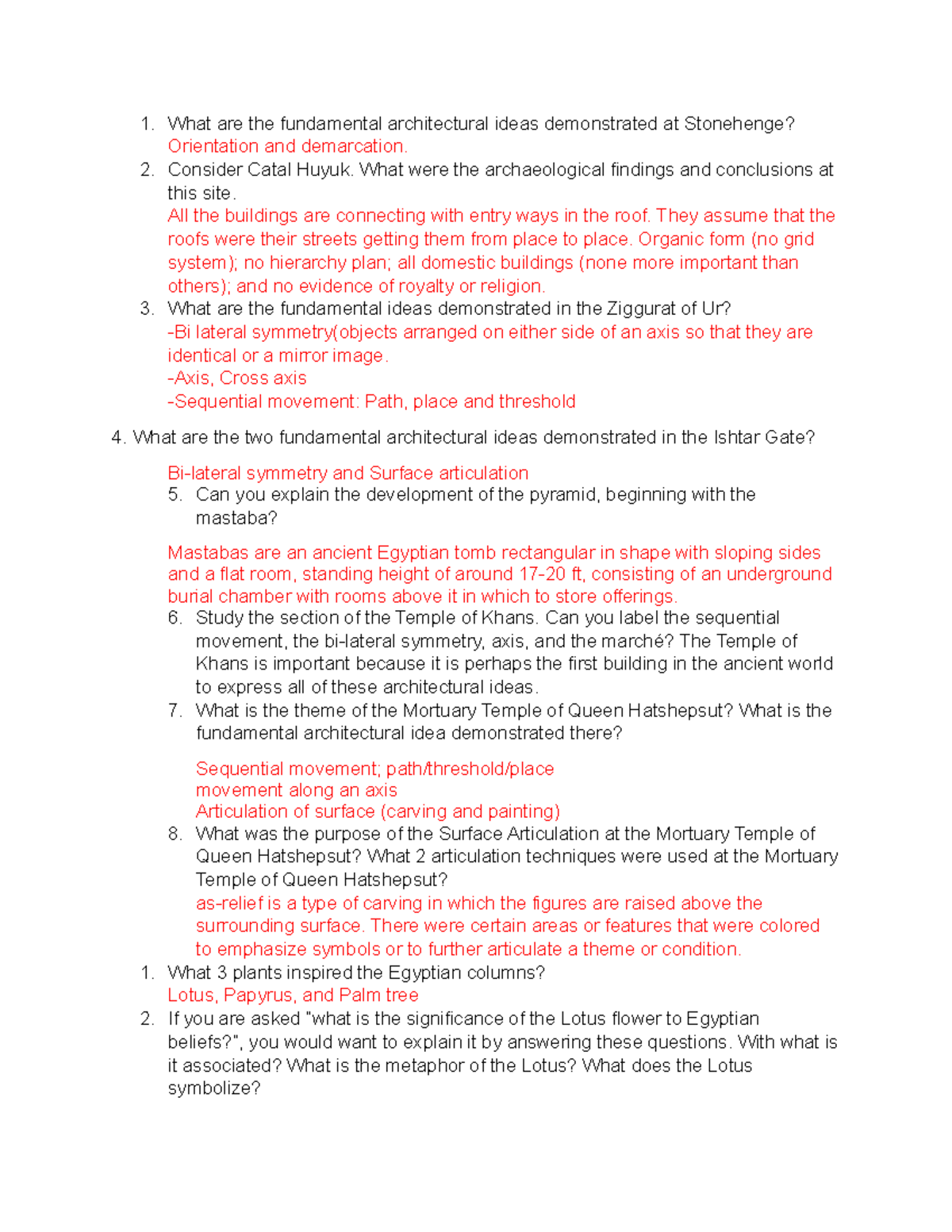 Arch study guide 1 - What are the fundamental architectural ideas ...