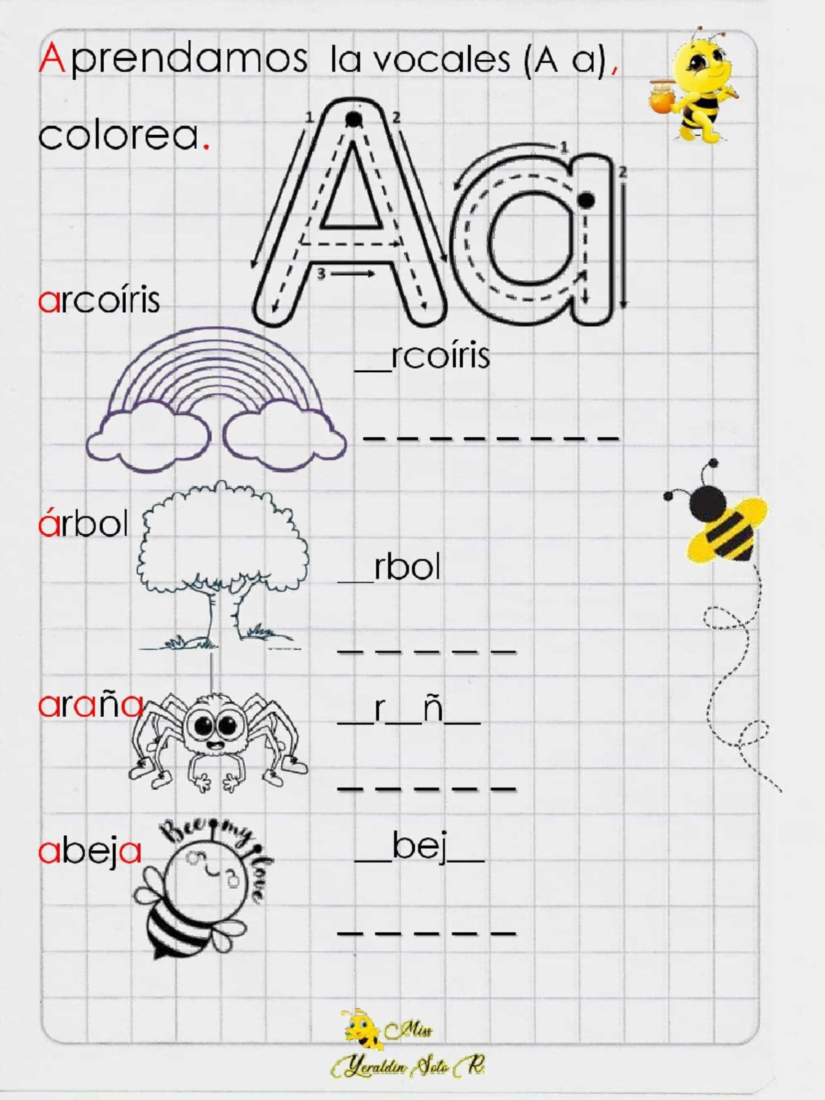Fichas para practicar las vocales en inicial y preescolar recopilado ...