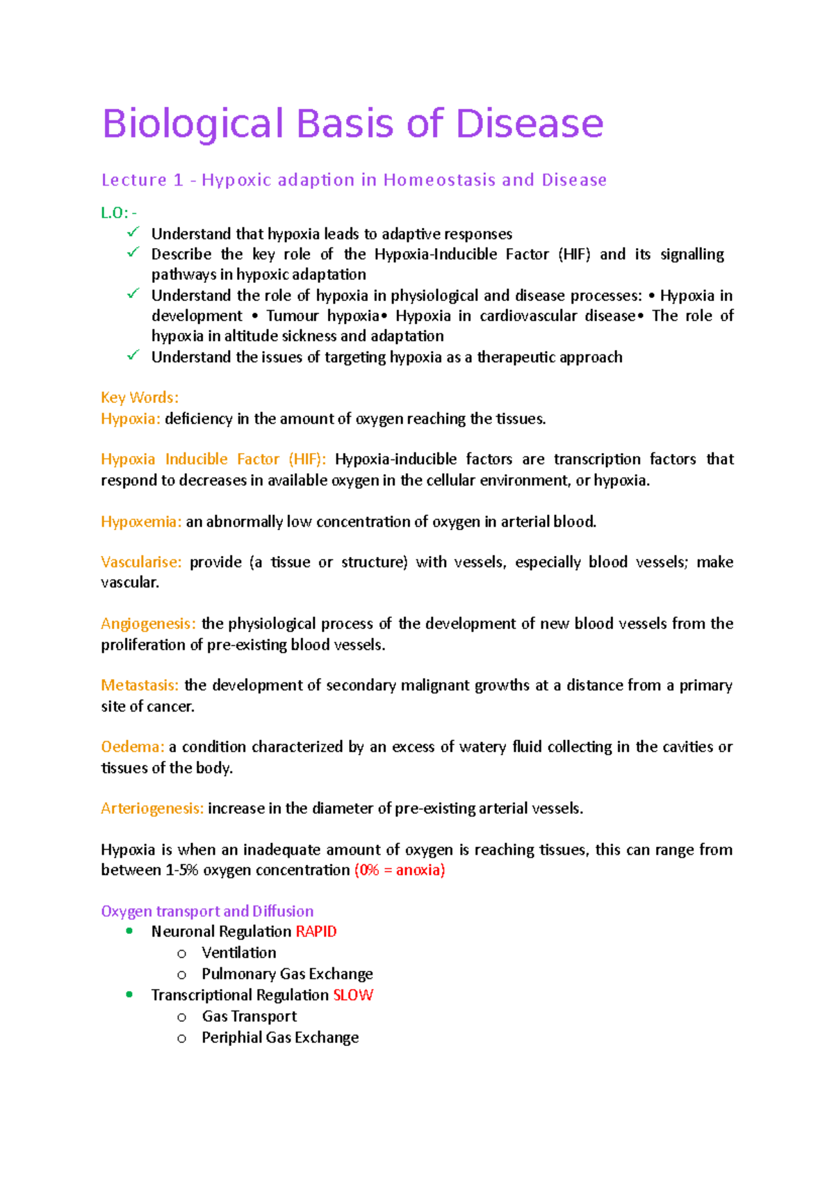 Biological Basis of Disease - Biological Basis of Disease Lecture 1 ...