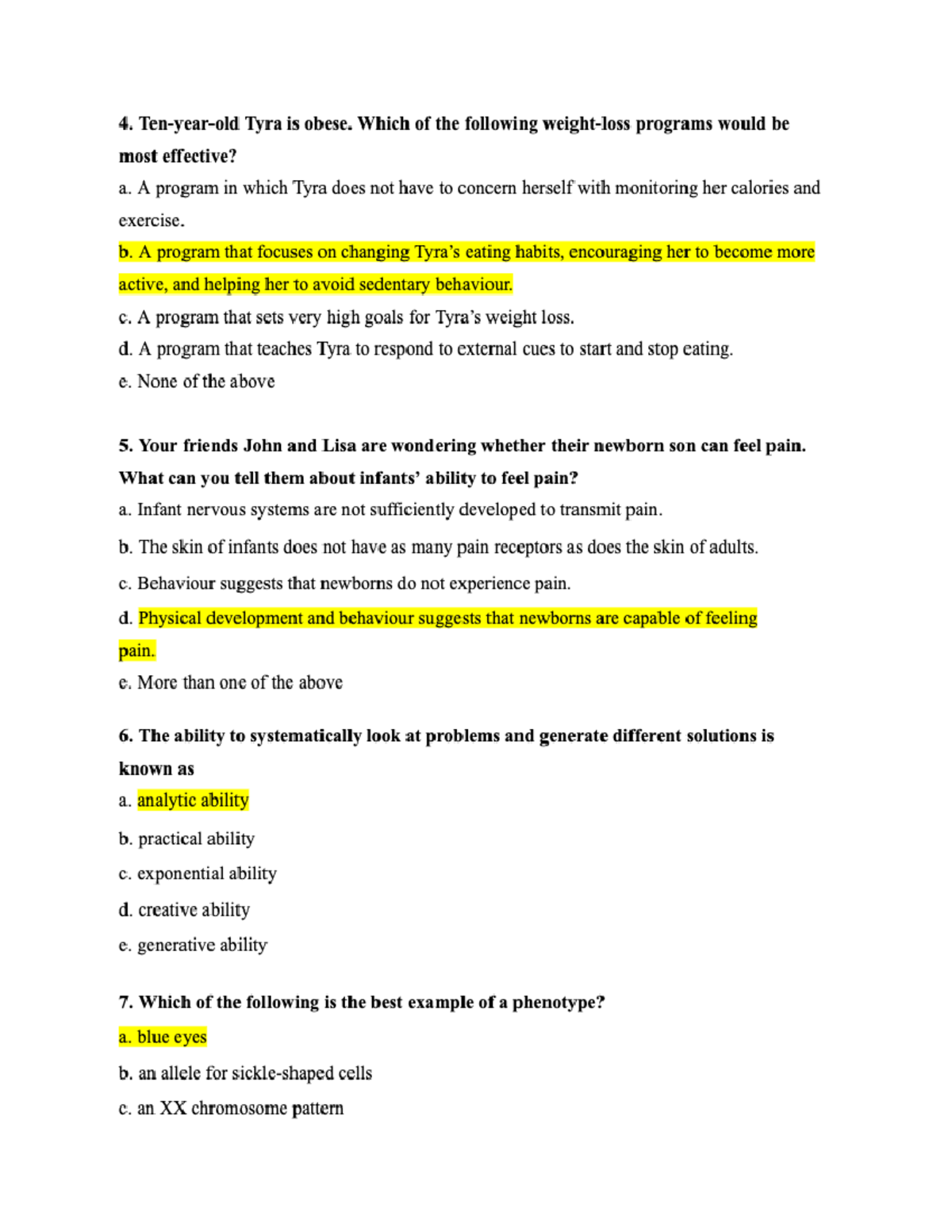 2 - questions practice - Psy100H1 - Studocu