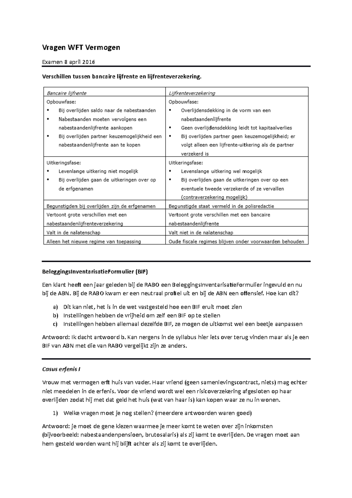 Tentamen April 2016, vragen en antwoorden - Vragen WFT Vermogen Examen ...