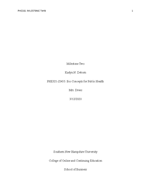 PHE 321 Module Six Worksheet - PHE 321 Module Six Worksheet To begin ...